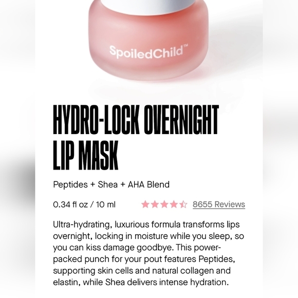 SpoiledChild | Skincare | Nwt Spoiledchild Hydrolock Overnight Lip Mask ...